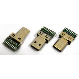 Micro HDMI Connector, Male, With PCB